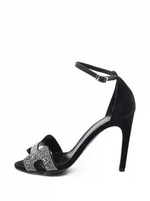 Hermès Premiere 70 Glitter-embellished Sandals