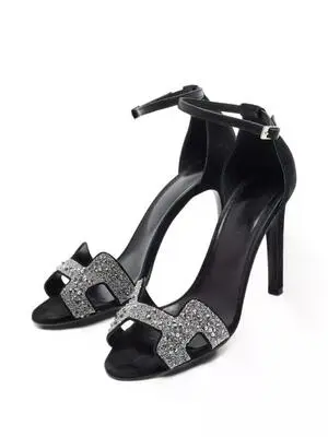 Hermès Premiere 70 Glitter-embellished Sandals