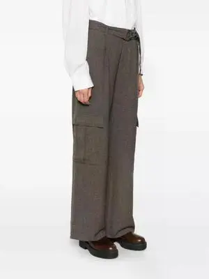YERSE Belted Wide-leg Trousers
