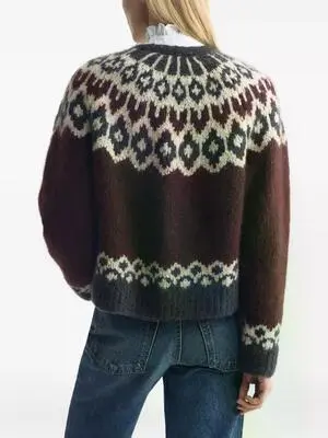 NILI LOTAN Isaline Fair Isle Cashmere Sweater - Red