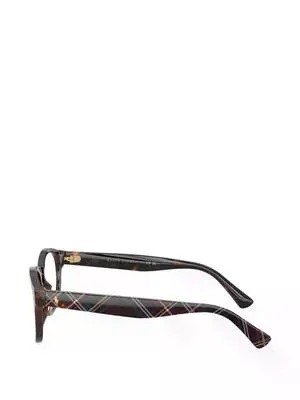 Polo Ralph Lauren Tartan-print Round-frame Glasses