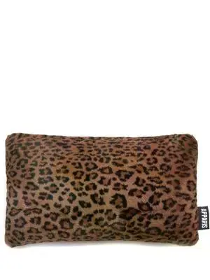 Apparis Cecily Faux Fur Leopard-print Cushion Cover - Brown