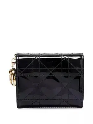 Dior 2018 Lady Cannage Leather Wallet - Black