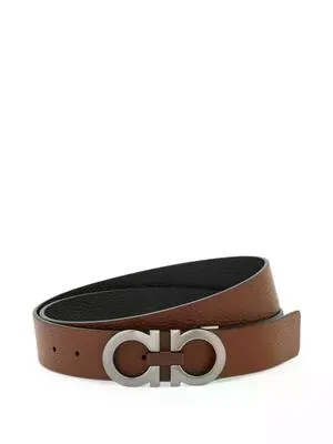 FERRAGAMO Gancini Reversible And Adjustable Belt - Brown