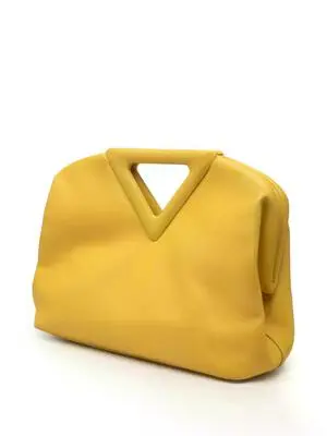 Bottega Veneta 2021-2026 Medium Leather The Point Triangle Satchel - Yellow