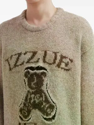 Izzue Bear-intarsia Crew-neck Sweater