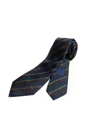 Gucci Interlocking G Horsebit Silk Tie - Blue