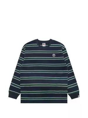 AAPE BY *A BATHING APE Striped Long-sleeve T-shirt - Blue