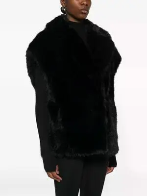 STAND STUDIO Kinley Faux-fur Sleeveless Coat