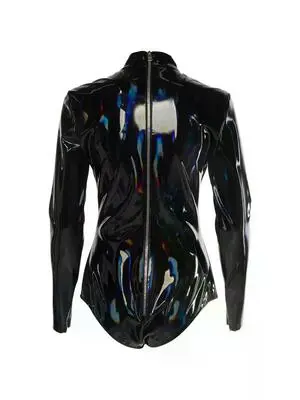 Balmain Iridescent Vinyl Bodysuit - Black