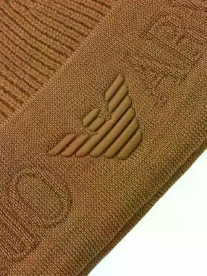 Emporio Armani Logo-embroidered Ribbed-knit Beanie Hat