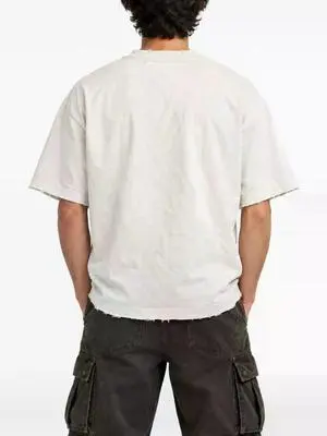 WARMAN Graphic-print Distressed T-shirt