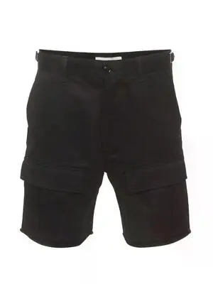 Celine Frayed Hem Cargo Shorts - Black