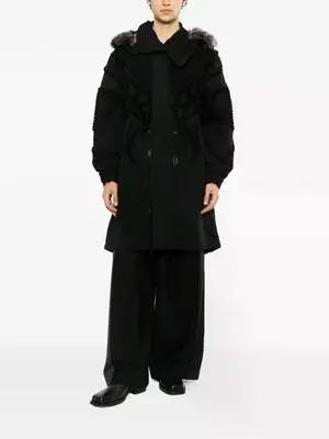 TAAKK Ruffle-trimmed Faux-fur Trim Coat