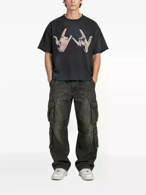WARMAN Graphic-print Distressed T-shirt
