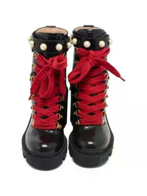 Gucci Magnum Pearl-embellished Ankle Boots