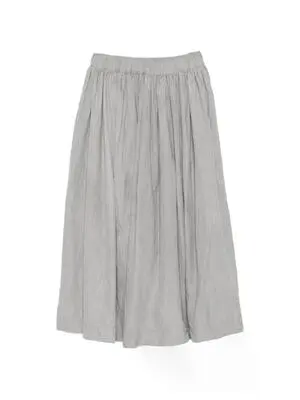 DANIELA GREGIS Pleated Cotton Midi Skirt - Grey