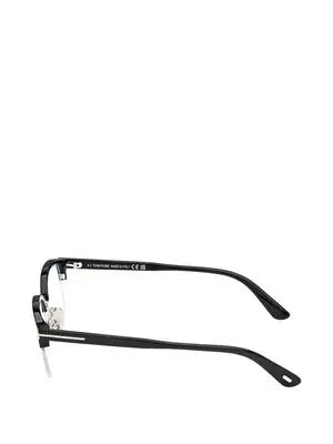 TOM FORD T-logo Geometric-frame Glasses - Black