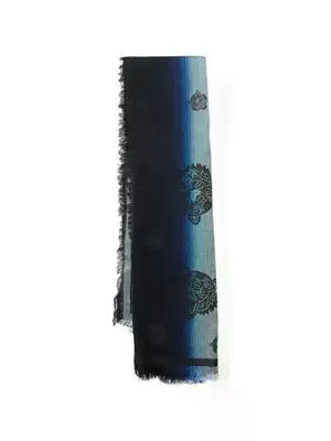 Kenzo Tiger Motif Jacquard Scarf - Black