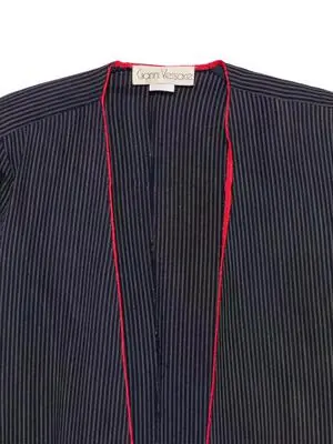 Versace 1980s Pinstripe-print Open-front Jacket