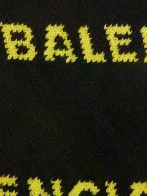 Balenciaga All-over Logo Reversible Scarf - Black