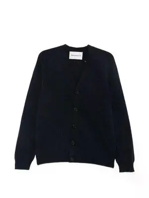 AMARANTO Button-up V-neck Cardigan - Blue