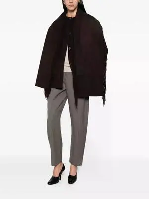 YERSE Fringe-trimmed Fitted Jacket - Brown