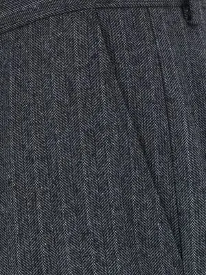TONYWACK Pinstriped Tailored Pants In Wool And Cashmere Blend With Pleats