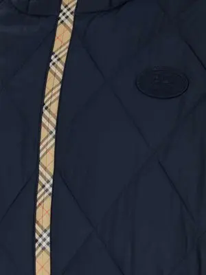 Burberry Hooded Quilted Nylon Down Jacket With Ekd Logo