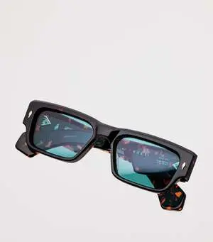 JACQUES MARIE MAGE Engel Rectangular Sunglasses - Blue