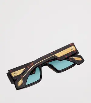 JACQUES MARIE MAGE Engel Rectangular Sunglasses - Blue