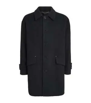 Mackintosh Cotton Waterproof Humbie Overcoat - Black