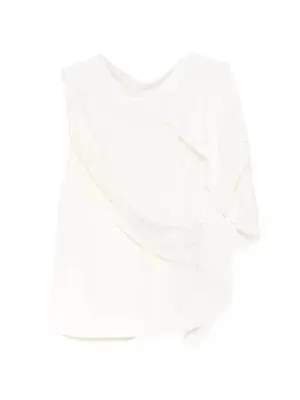 ENTIRE STUDIOS Odeon Draped Top Cream - White