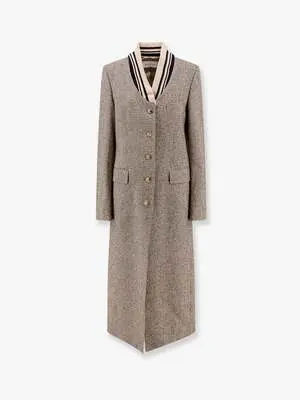 Dries Van Noten Ritt Madras Cotton Blend Coat - Beige