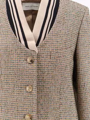 Dries Van Noten Ritt Madras Cotton Blend Coat - Beige