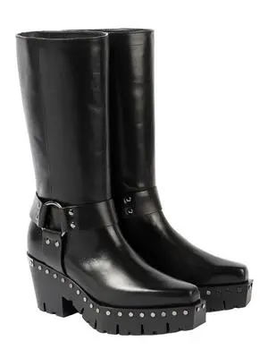 JIMMY CHOO Jimmy Choo Quinn 75 Studded Leather Biker Boots