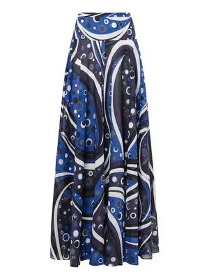 Emilio Pucci Pucci Printed Cotton Muslin Maxi Skirt Multicoloured