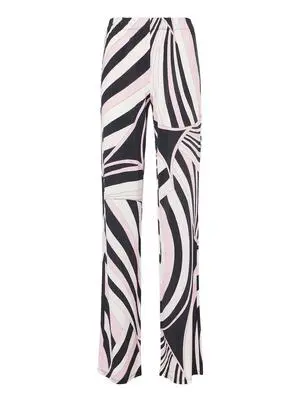 Emilio Pucci Iride Jersey Satin Straight Leg Trousers - Multicoloured