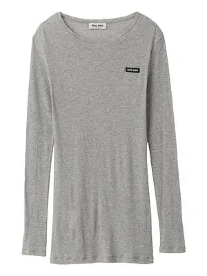 Miu Miu Ribbed Mini Dress - Grey