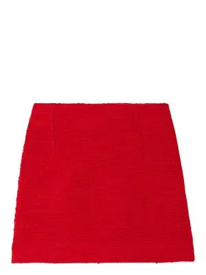 LIBEROWE Vera Darted Wool-blend Bouclé-tweed Mini Skirt - Red