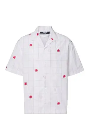 Jacquemus Checked Cotton Jacquard Bowling Shirt - White