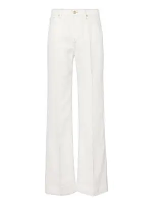 7 For All Mankind Mid-rise Wide-leg Jeans - White