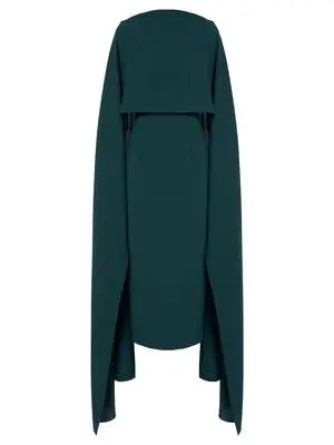 ROKSANDA Roksanda Elina Midi Dress With Cape Detail Green