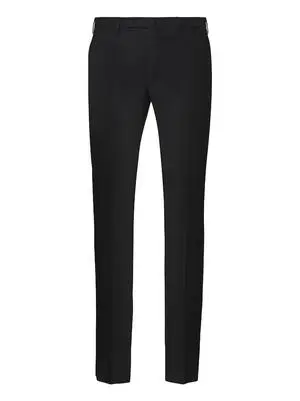 SLOWEAR Wool Straight Leg Trousers - Black
