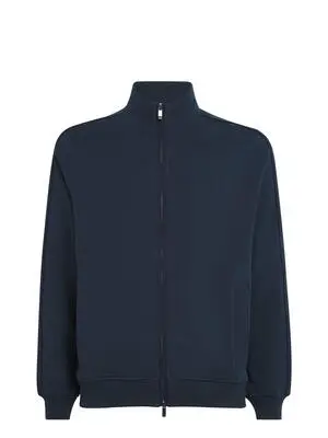 Pal Zileri Cotton-blend Zip-up Sweatshirt - Navy