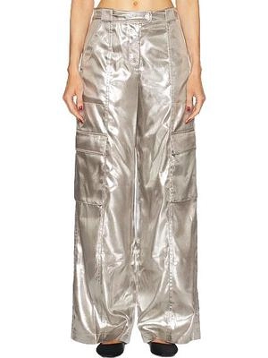 Simkhai Beatriz Wide Leg Cargo Pant - Silver