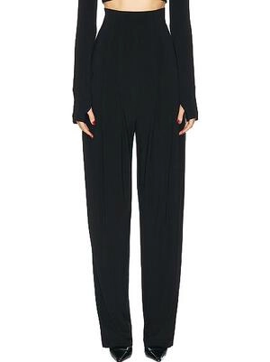 Norma Kamali Norma Kamali High Waisted Tailored Pleat Trousers Black