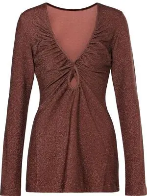 Johanna Ortiz Lame Cut Out Top - Metallic