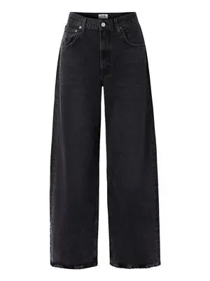AGOLDE Low Curve Mid-rise Wide-leg Jeans - Black