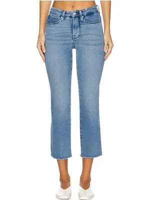 Good American Petite Straight Split Pockets Jeans - Denim-medium
